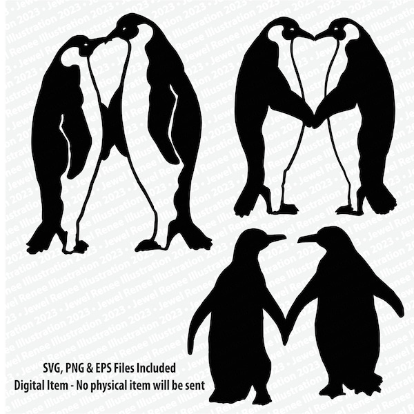 Penguin Couple Svg - Etsy