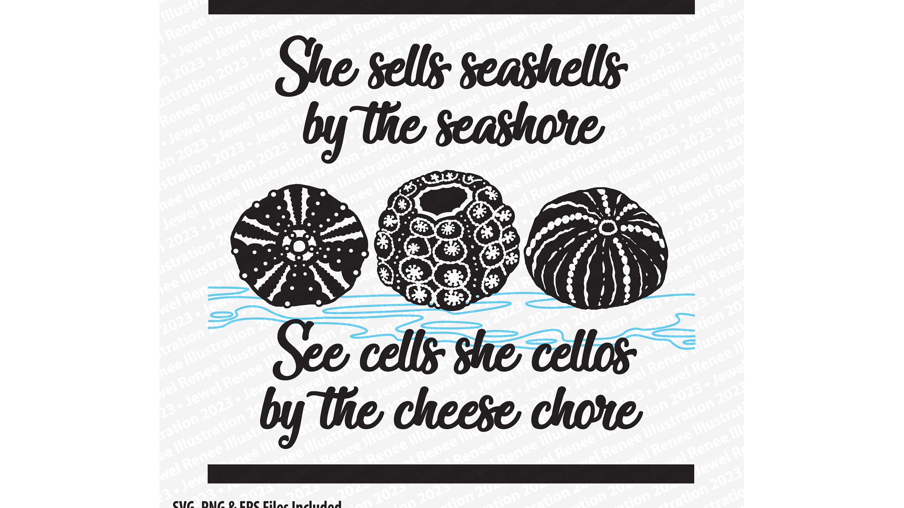 She Sells Seashells Tongue Twister Funny SVG EPS PNG Instant Download ...
