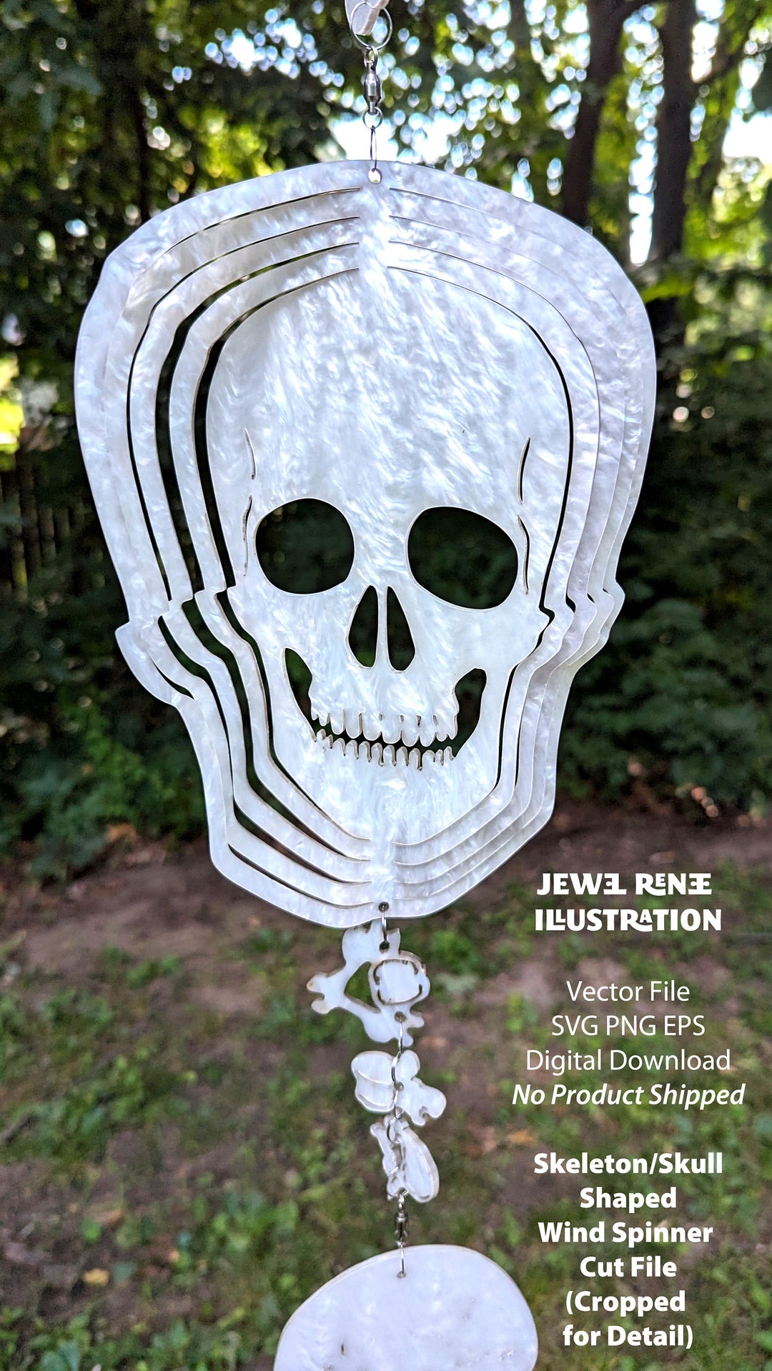 Wind Spinner Design File: Skulls and Bones Spinner Lazer Cut File - SVG ...