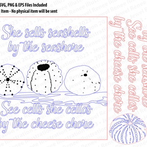 She Sells Seashells Tongue Twister Funny SVG EPS PNG Instant Download ...