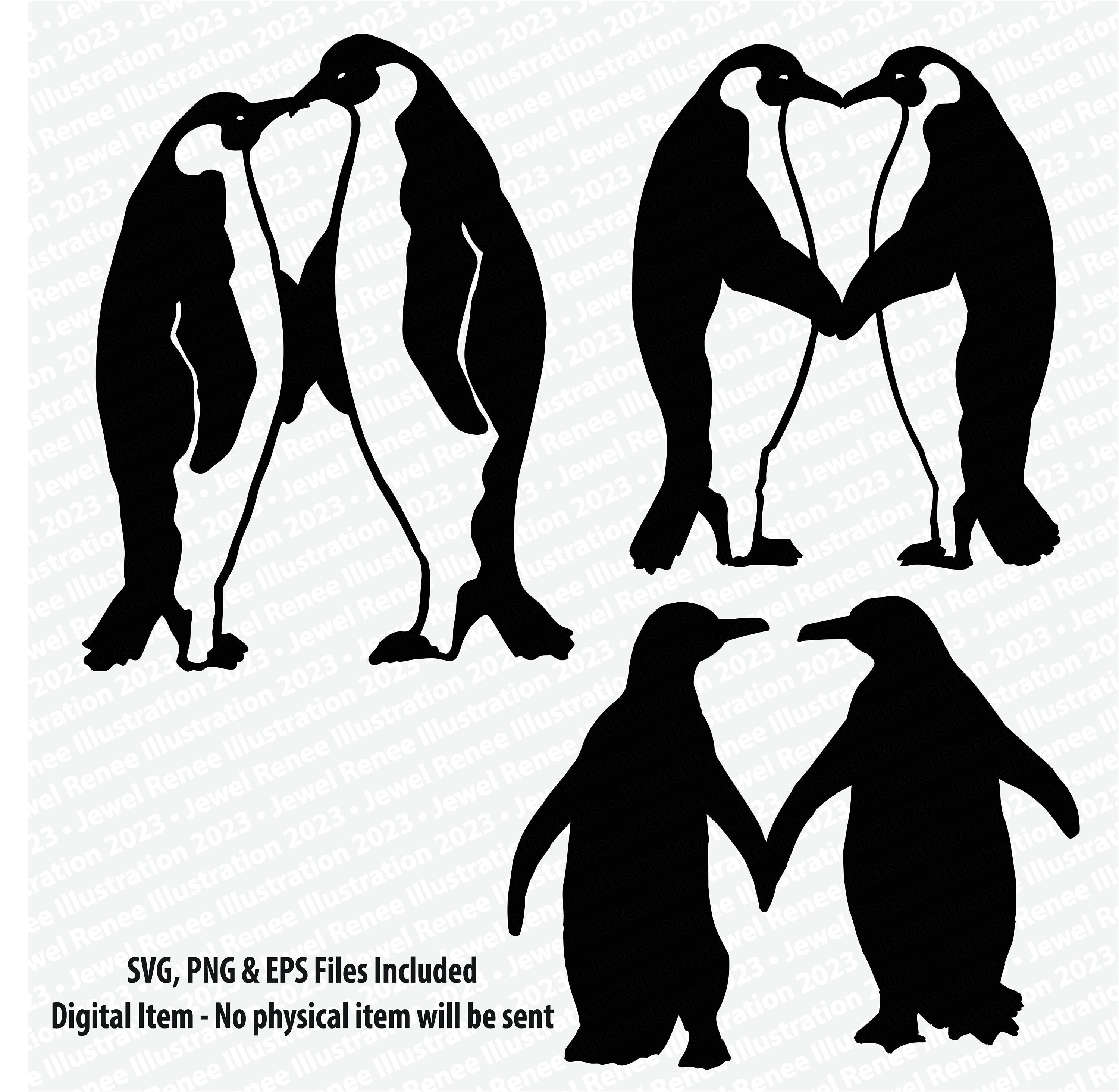 Penguin Couple Silhouette