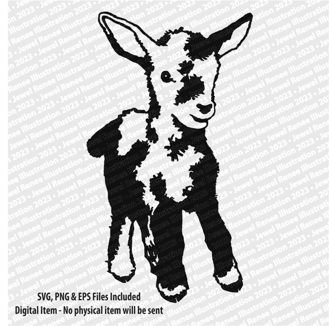Spotted Baby Goat SVG EPS PNG Instant Download - Etsy