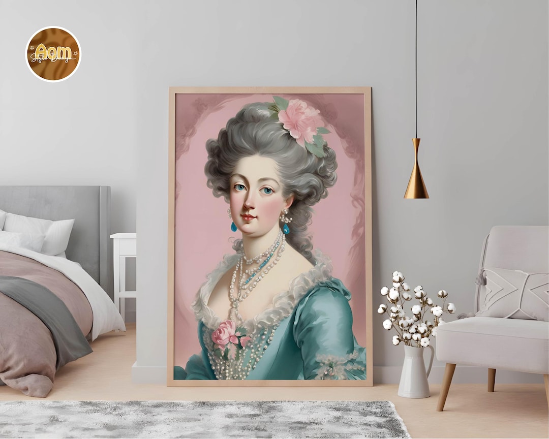 Vintage Rococo Lady Portrait Print | Elegant 18th Century Wall Art ...