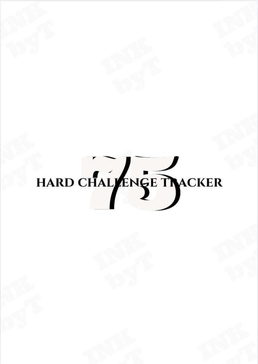 75 Hard Challenge Printable Tracker Elegant Minimalist Design for Goal ...
