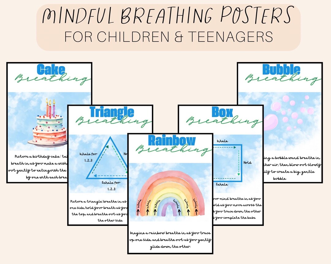 Mindful Breathing Posters - Etsy