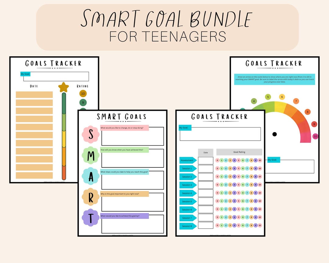 SMART Goal Bundle for Teenagers - Etsy