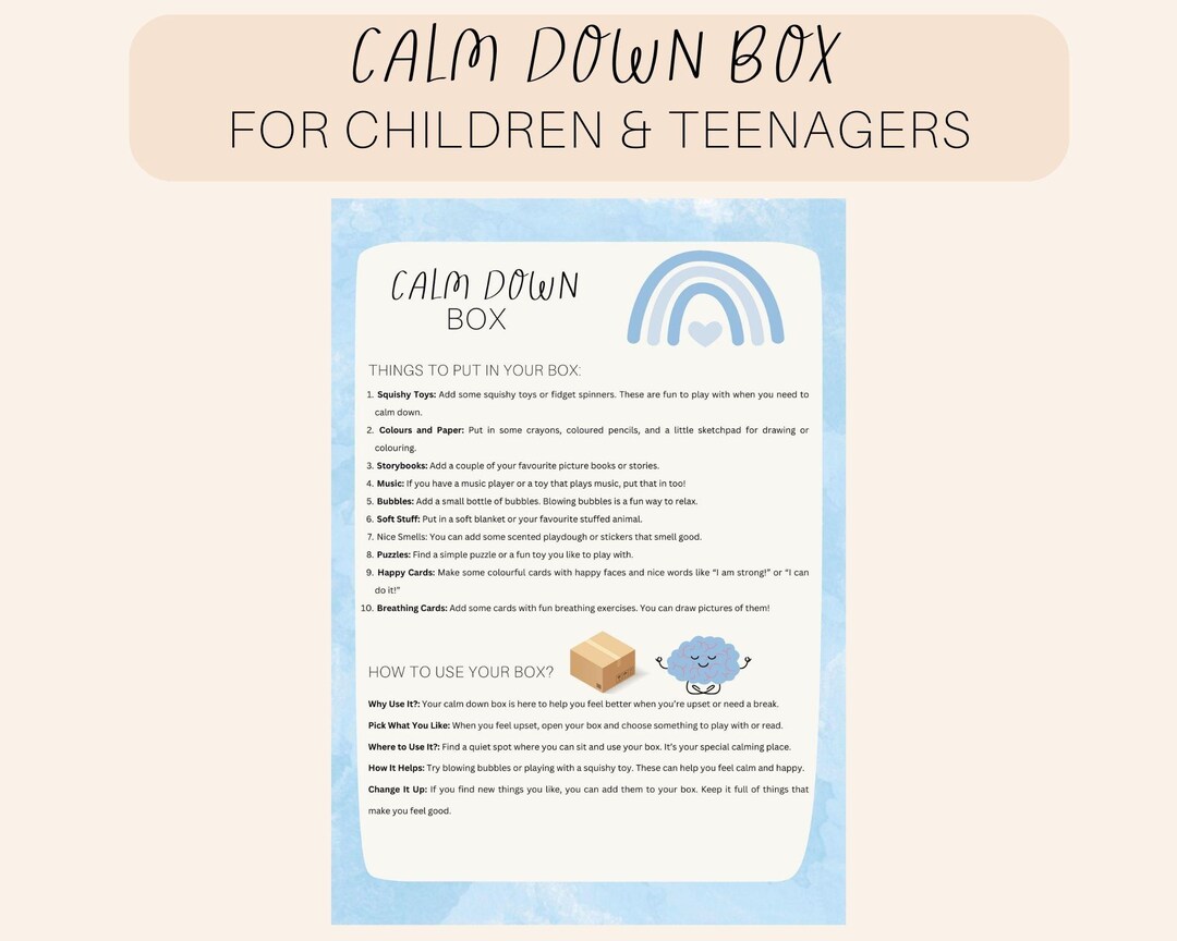 Calm Down Box Poster - Etsy