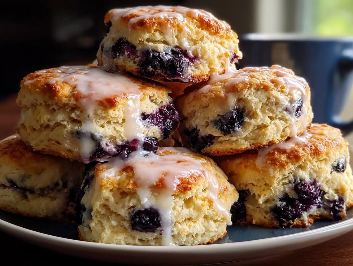 Fluffy Blueberry Biscuits - Digital Recipe Card | Printable PDF | Quick ...