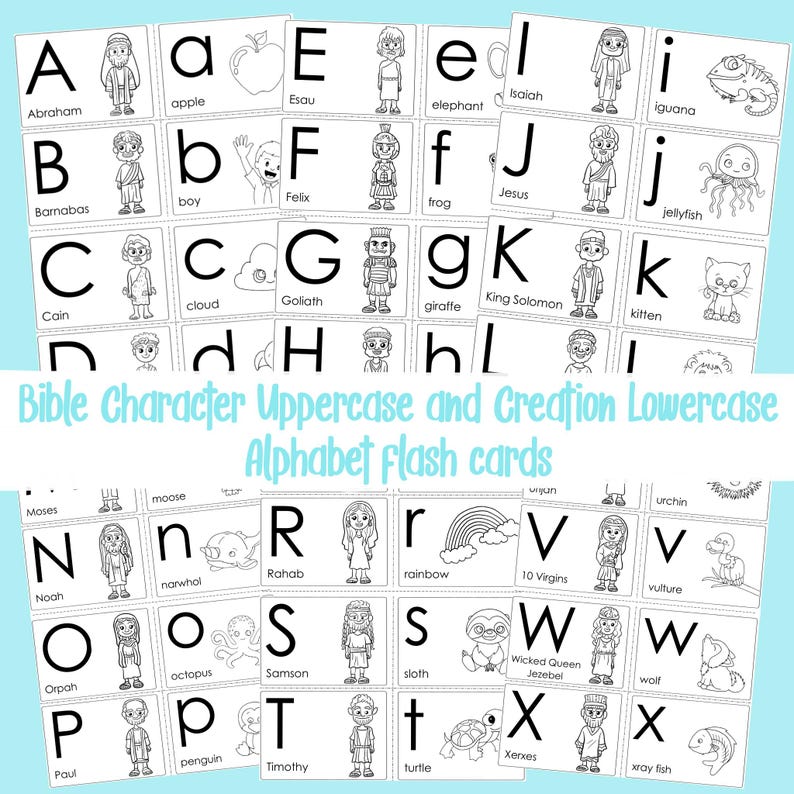 Bible Alphabet Tracing Worksheets - Homeschool, Kindergarten, Pre-k ...