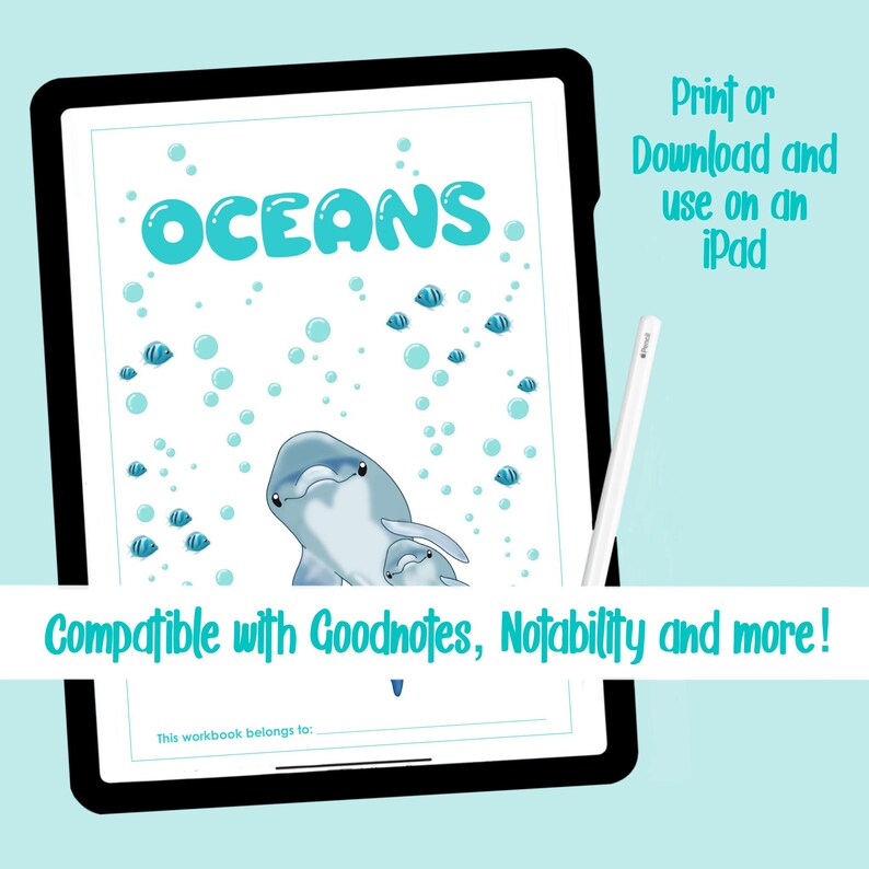 Ocean Learning Workbook: Marine Life, Food Chain, Crafts (digital ...