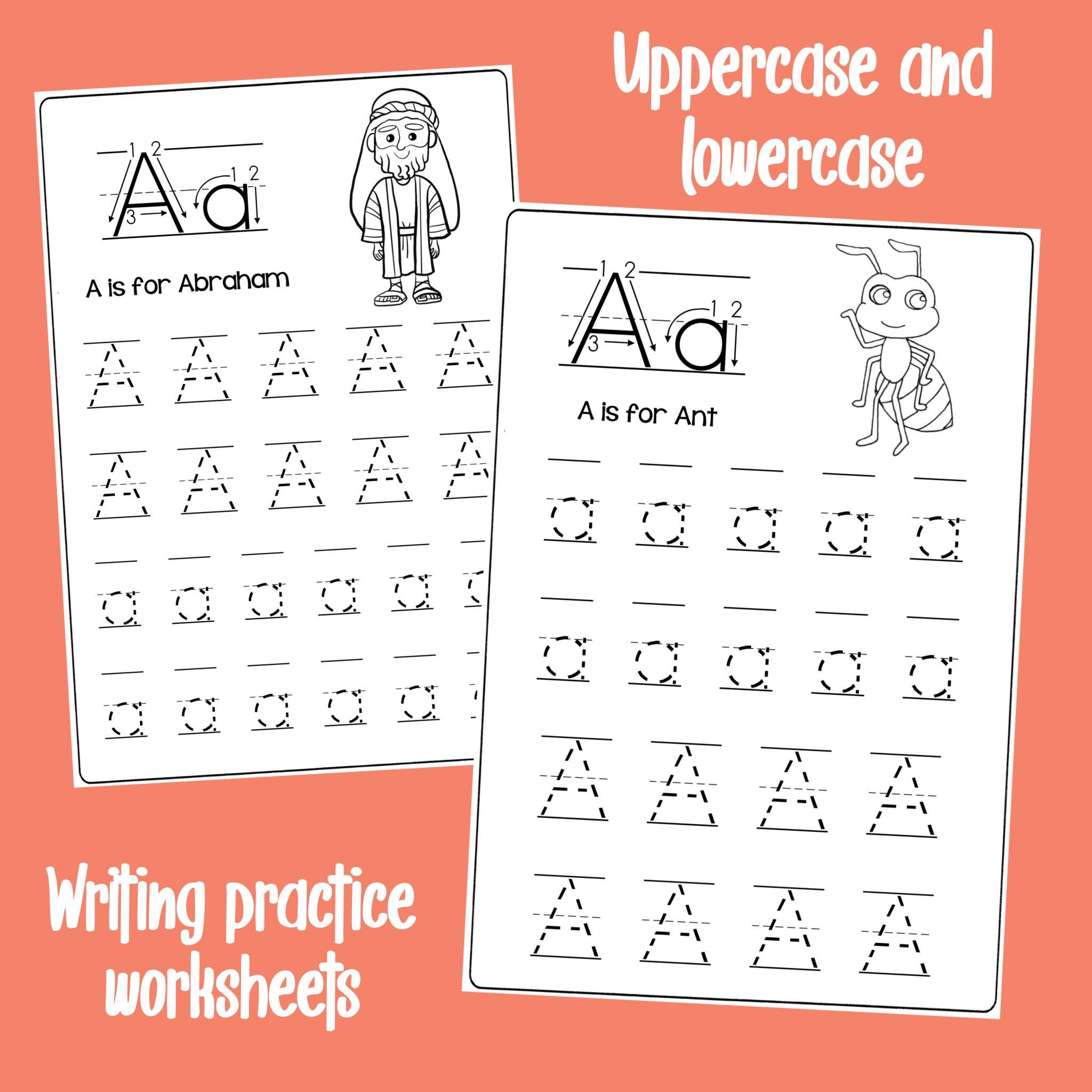Bible Alphabet Tracing Worksheets - Homeschool, Kindergarten, Pre-k ...