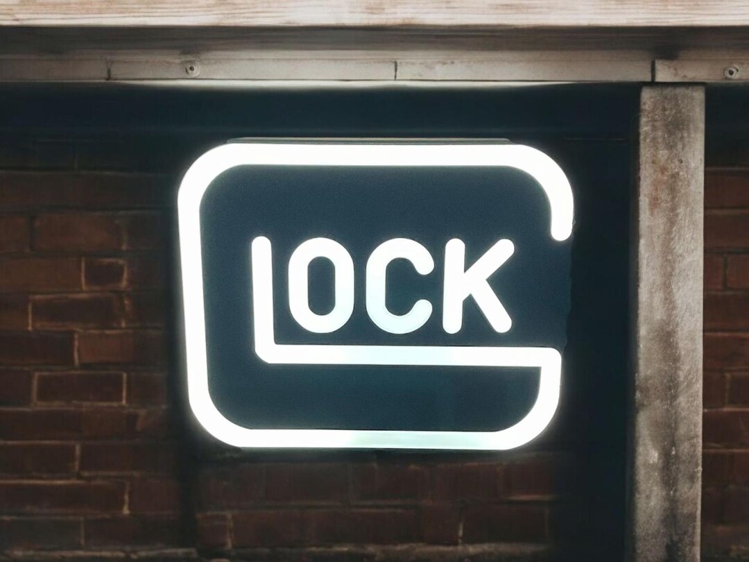 Glock LED Sign – Light-up Gun Room 3D Printed Decor, 2nd Amendment ...