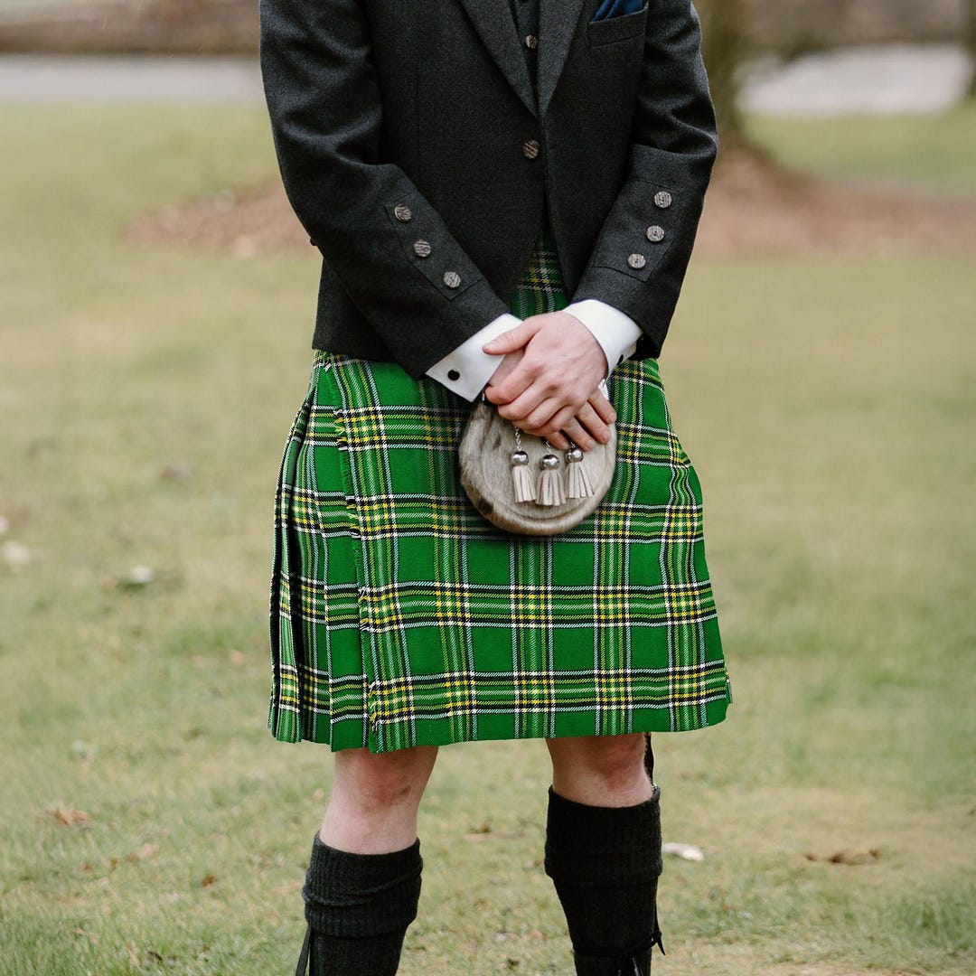Irish Heritage Tartan Kilt | 8 Yard Highland Kilt | Wedding Formal Wear ...