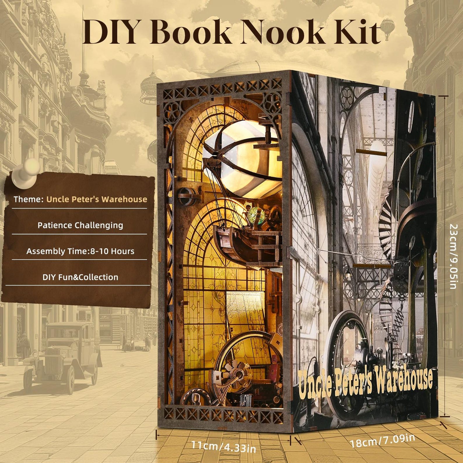 DIY Balloon Ship Book Nook Kit: Wooden Puzzle Bookshelf Model - Etsy