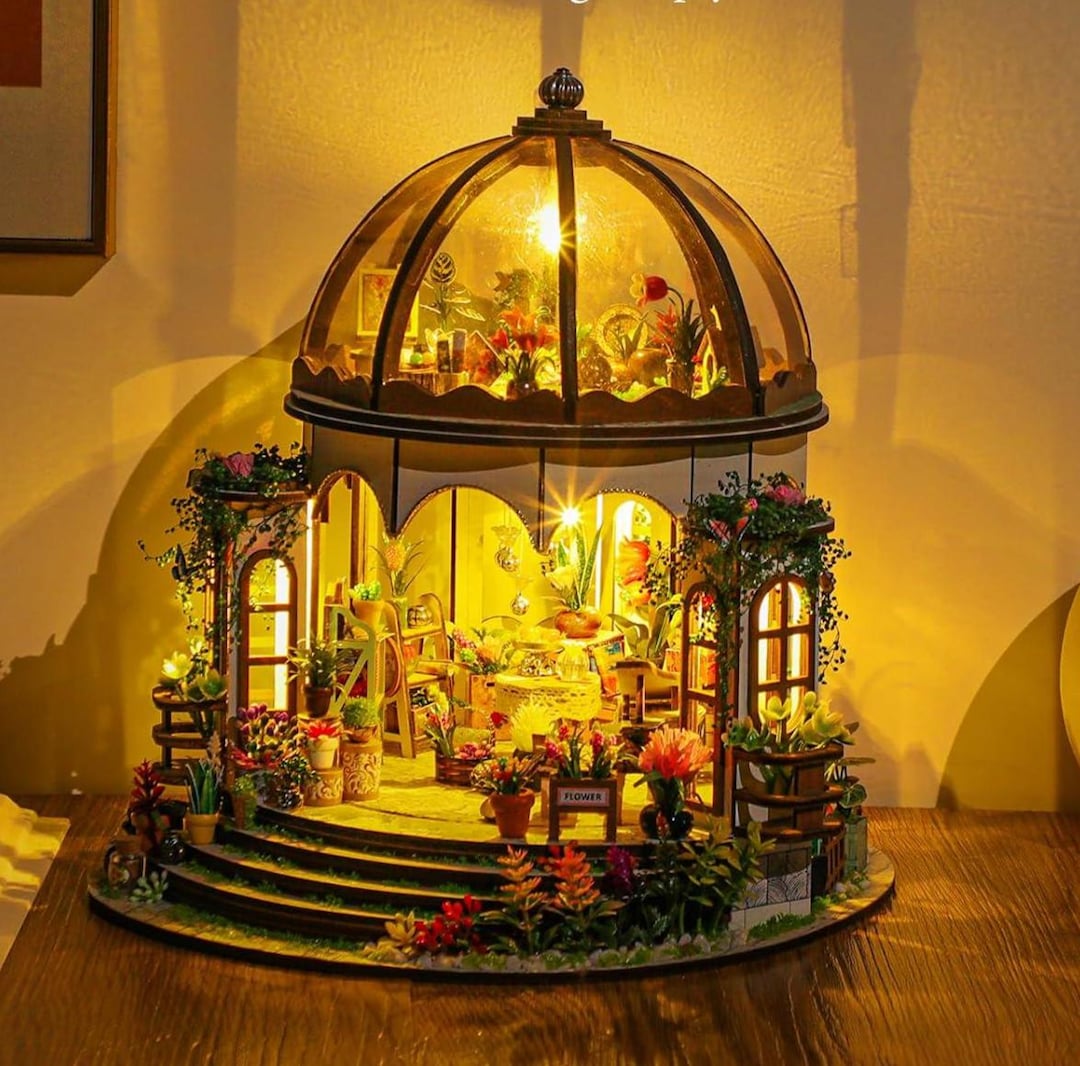 Hanging Garden Book Nook Kit – DIY Miniature House With LED, 3D Wooden ...