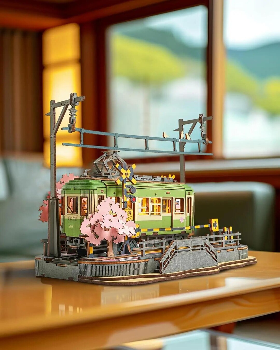 Sakura Journey Tram Kit With LED Lights | DIY Model Building Set ...