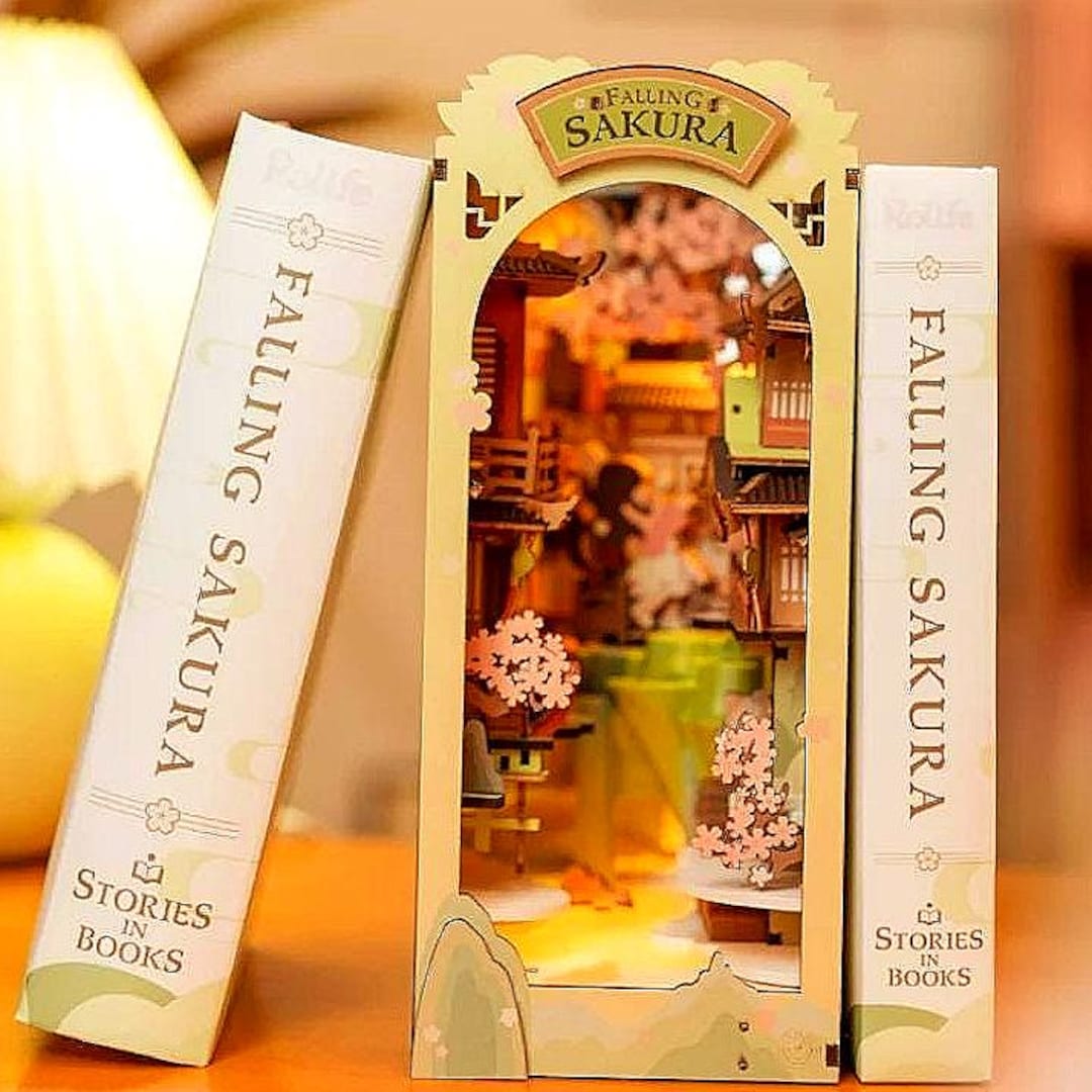 DIY Sakura Book Nook Kit – Japanese Cherry Blossom Miniature, 3D Wooden ...