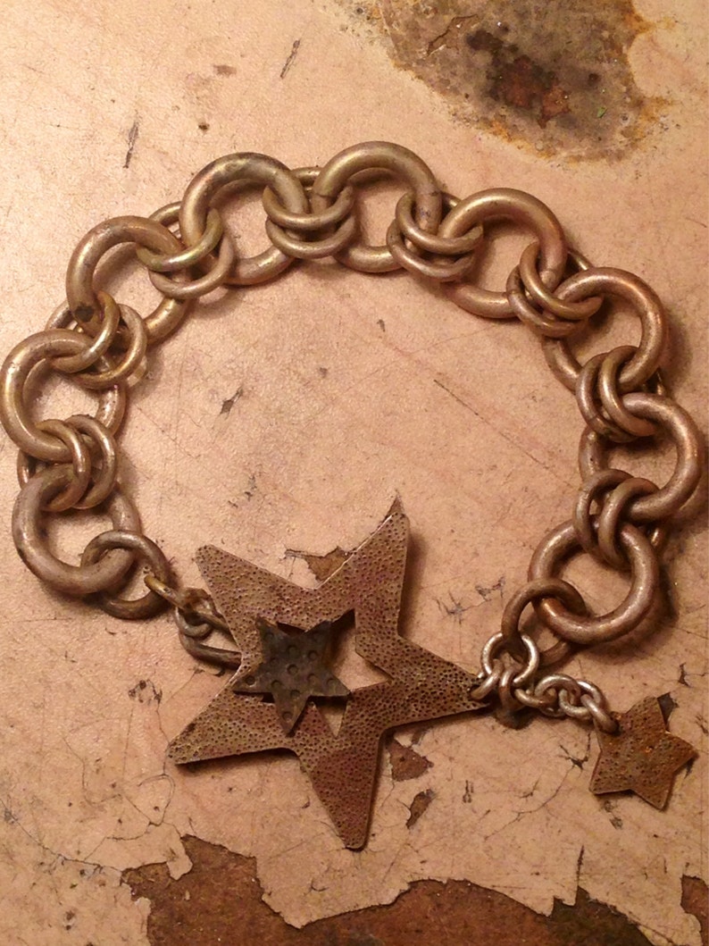 Rock Star Clasp and Large Chain w maching name tag all | Etsy