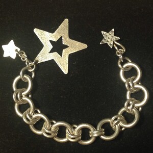 Rock Star Clasp and Large Chain W Maching Name Tag All Handmade - Etsy