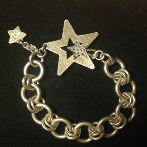 Rock Star Clasp and Large Chain W Maching Name Tag All Handmade - Etsy