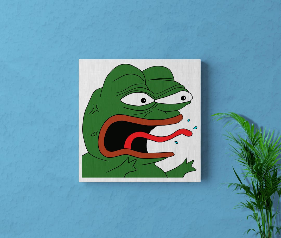 Pepe Frog Shouting Anger Meme, Wall Art, Wall Décor, Canvas Wall Decor ...