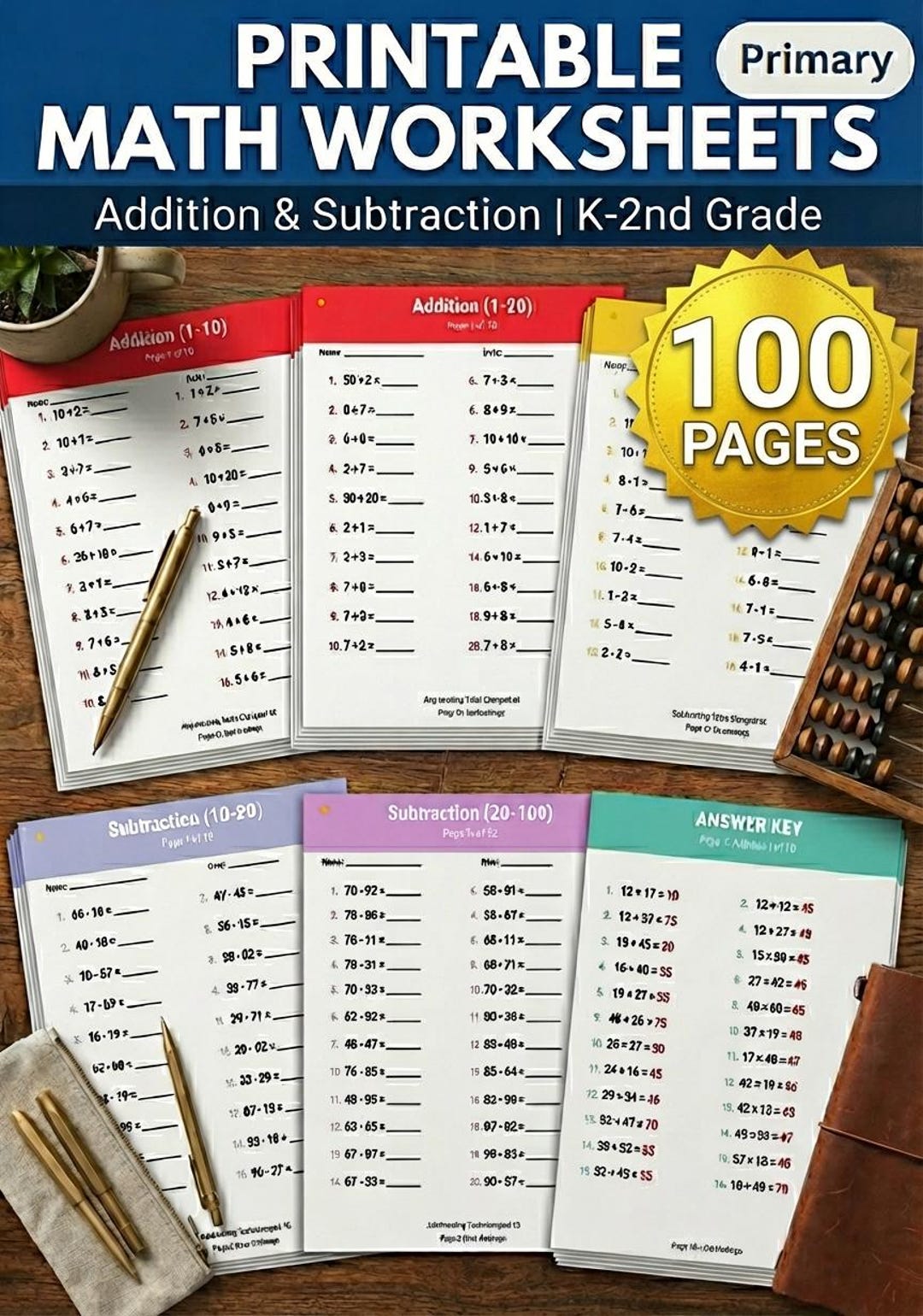 Math Workbook Bundle With Answer Key – Addition & Subtraction, 1st ...