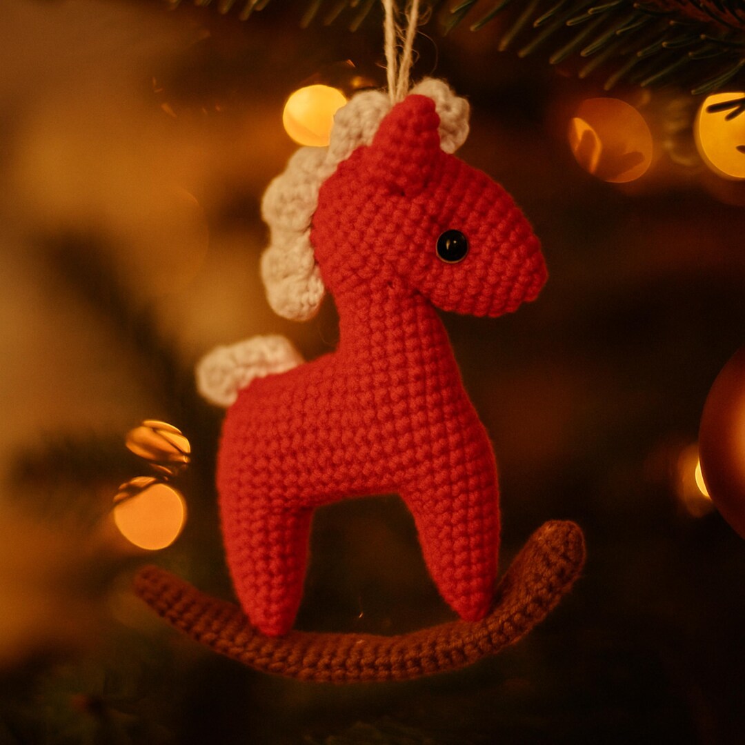 Rocking Horse Low Sew Crochet Pattern, Christmas Crochet Patterns, Low ...