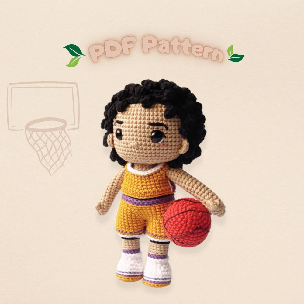 Crochet Pattern, Basketball, Crochet Basketball, Crochet Doll Amigurumi ...