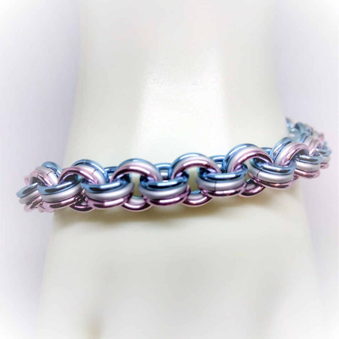 Bracelet: Transgender (trans) Cable - Anodized Aluminum Chainmaille - Etsy