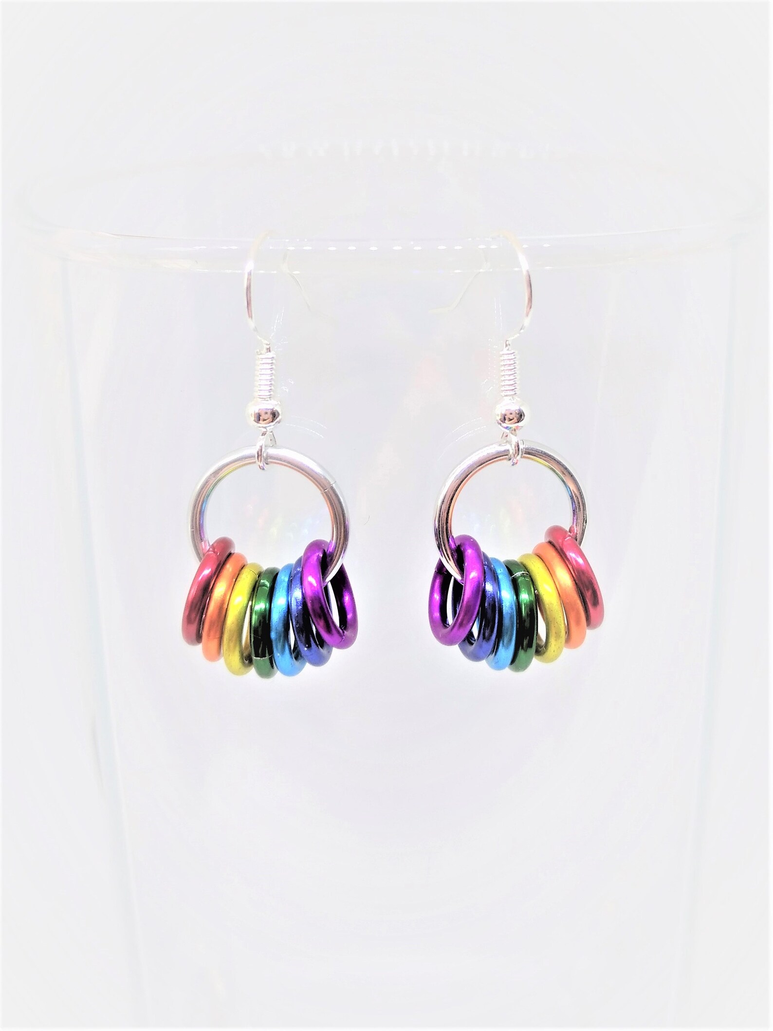Rainbow Dangle Earrings Etsy
