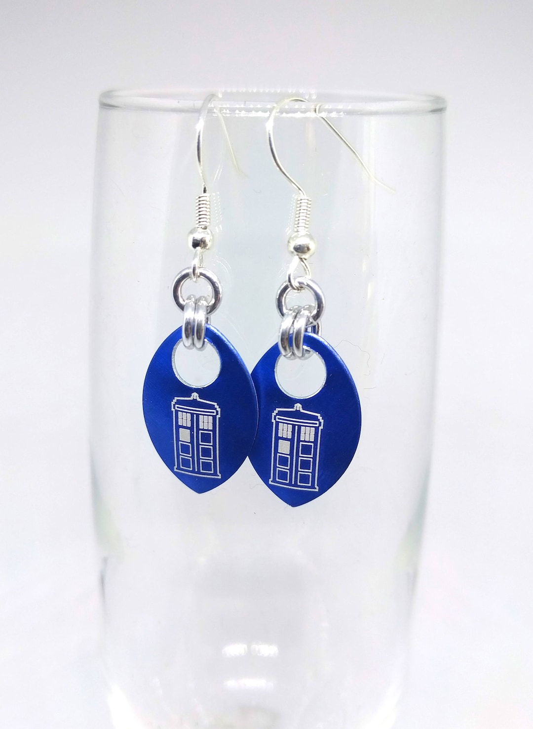 Earrings: Doctor Who Tardis Single Scale - Anodized Aluminum ...