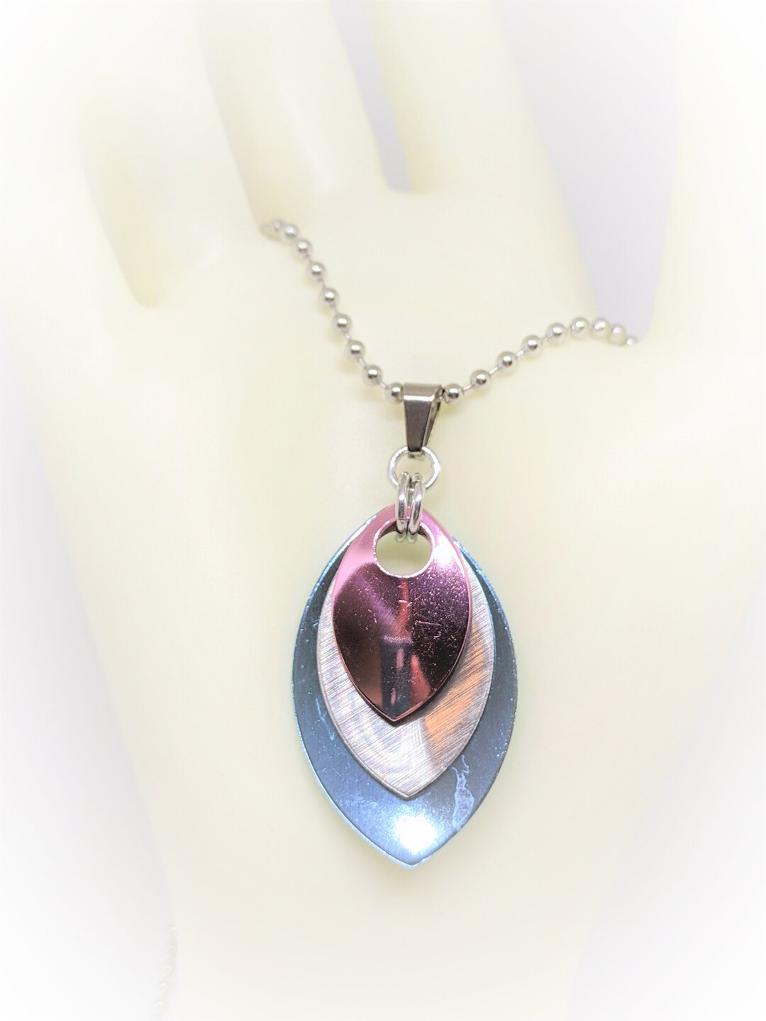 Pendant: Transgender (trans) Pride Layered Scale - Anodized Aluminum ...