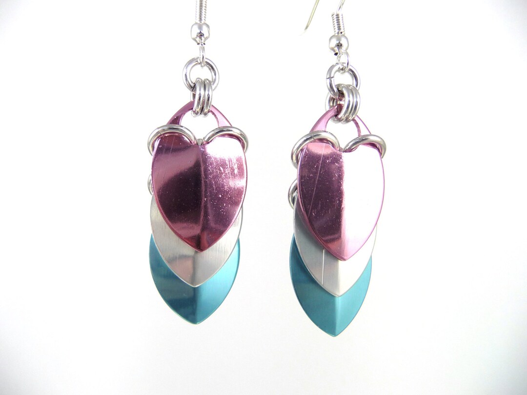 Earrings: Transgender (trans) Pride Cascading Scale - Anodized Aluminum ...