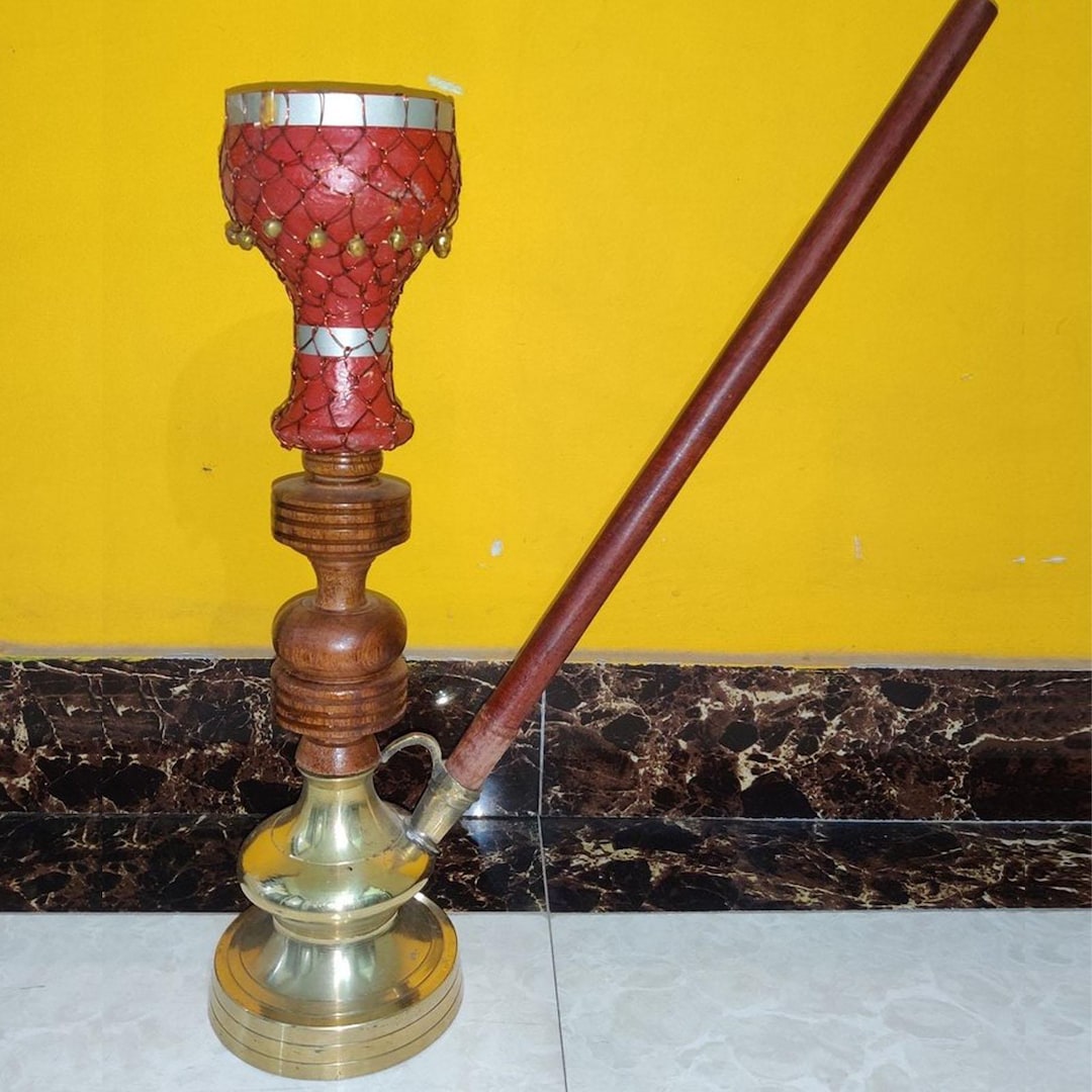 Wooden Desi Hookah Wood Mixed Hookah, Sada Hookah Brass Haryanvi Copper ...
