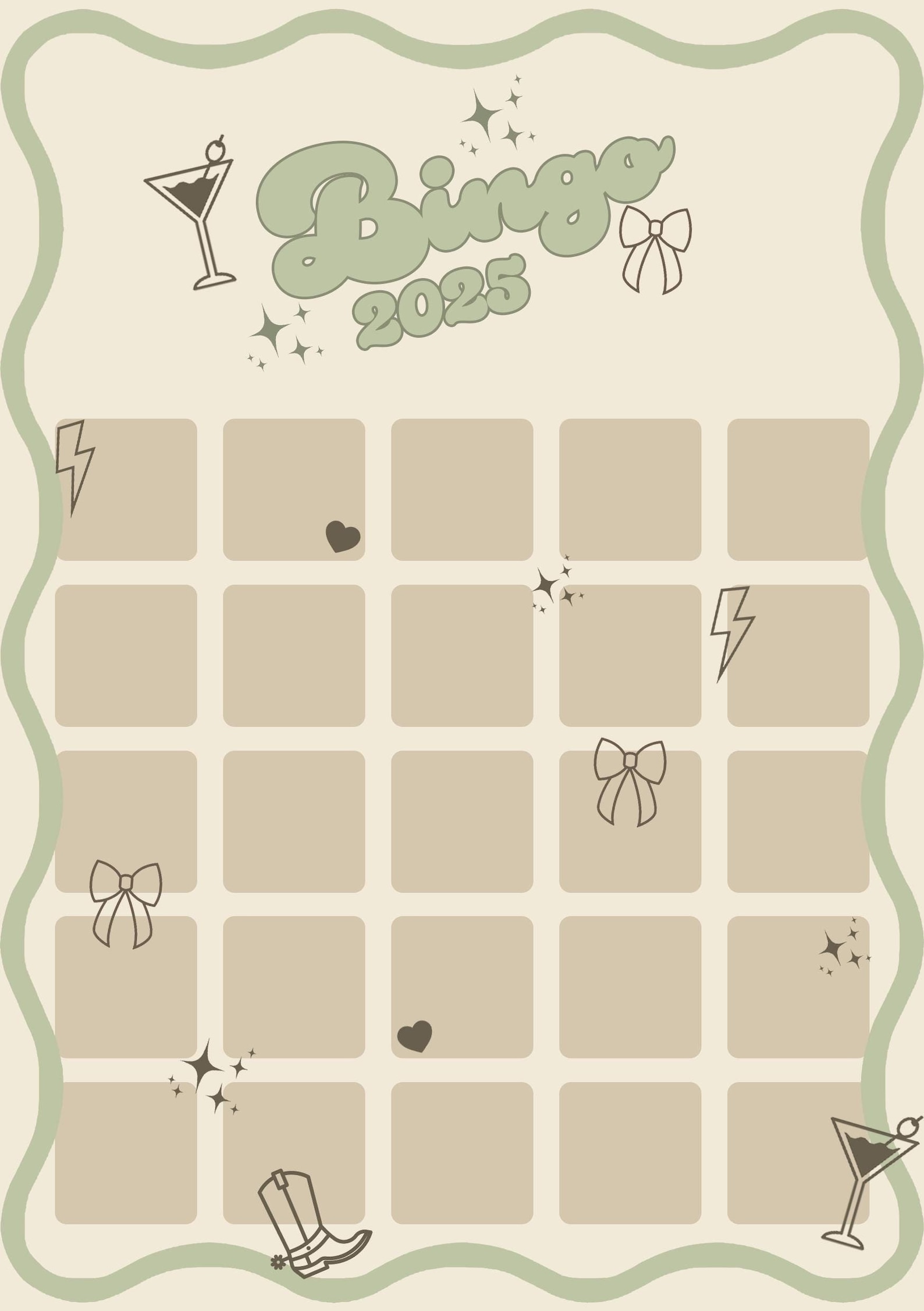 2025 Goal-setting Bingo Card - Neutral | Digital Download ...