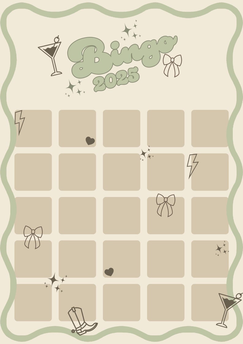 2025 Goal-setting Bingo Card - Neutral | Digital Download ...