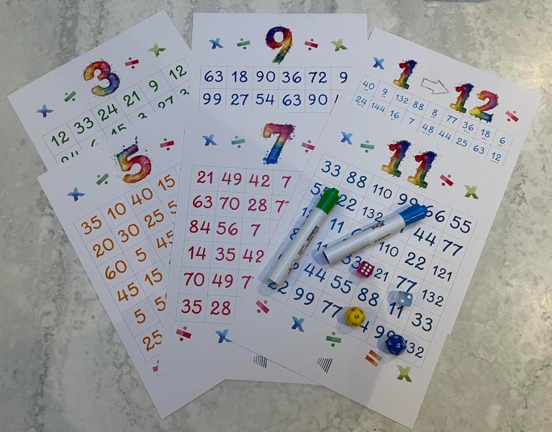 Times Table Board Games - Complete Set - Etsy