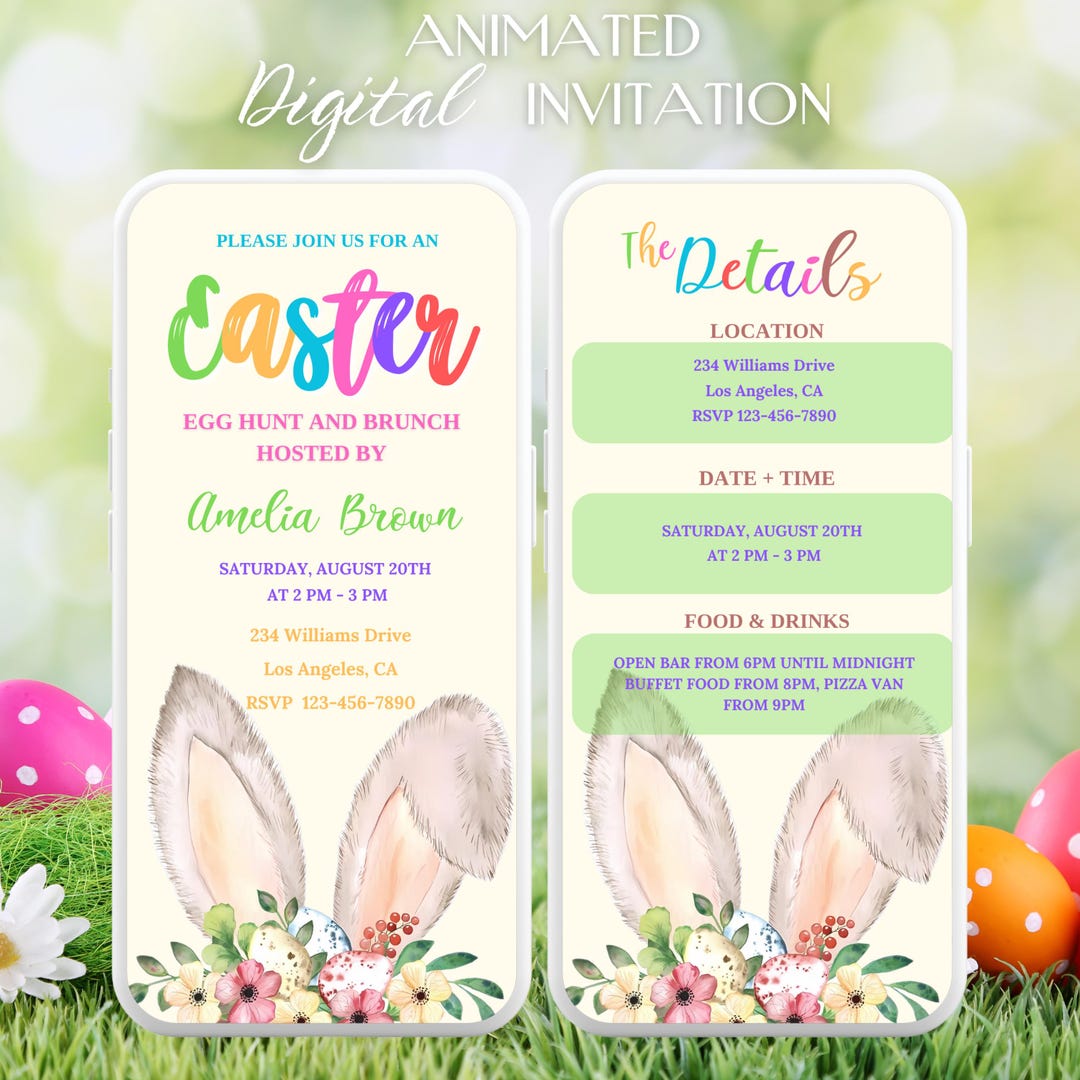 Editable Easter Egg Hunt Invitation: Animated Spring Party Evite ...