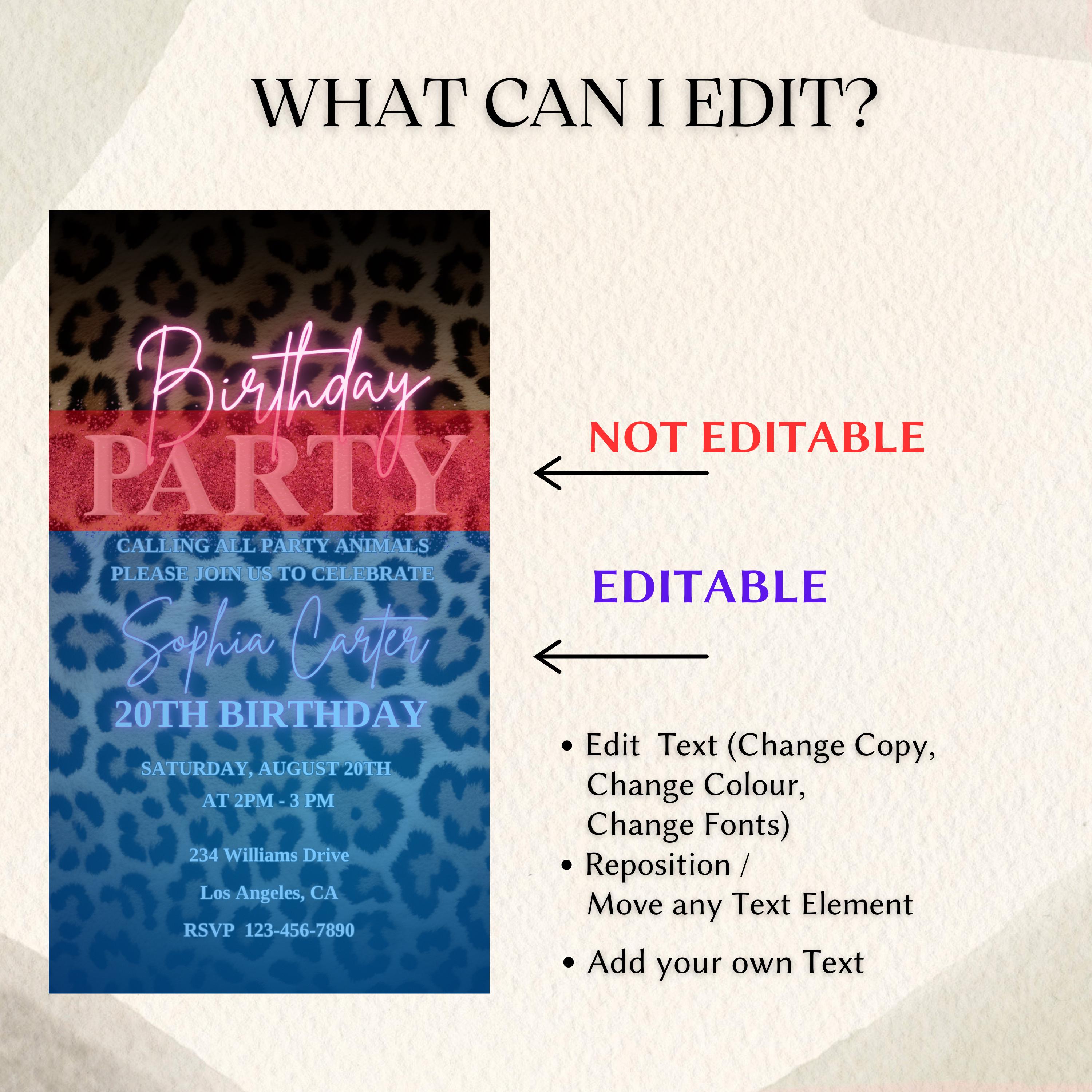 Cheetah Print Animated Birthday Invitation: Hot Pink Party (digital ...