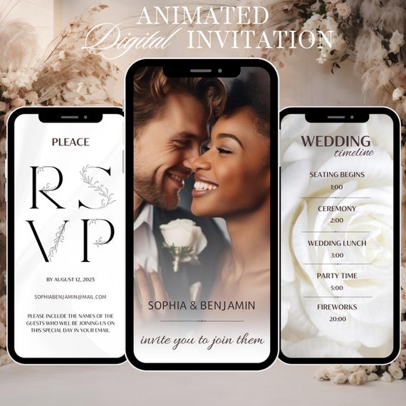 Animated wedding invitation templates | Beachweddingtips.com