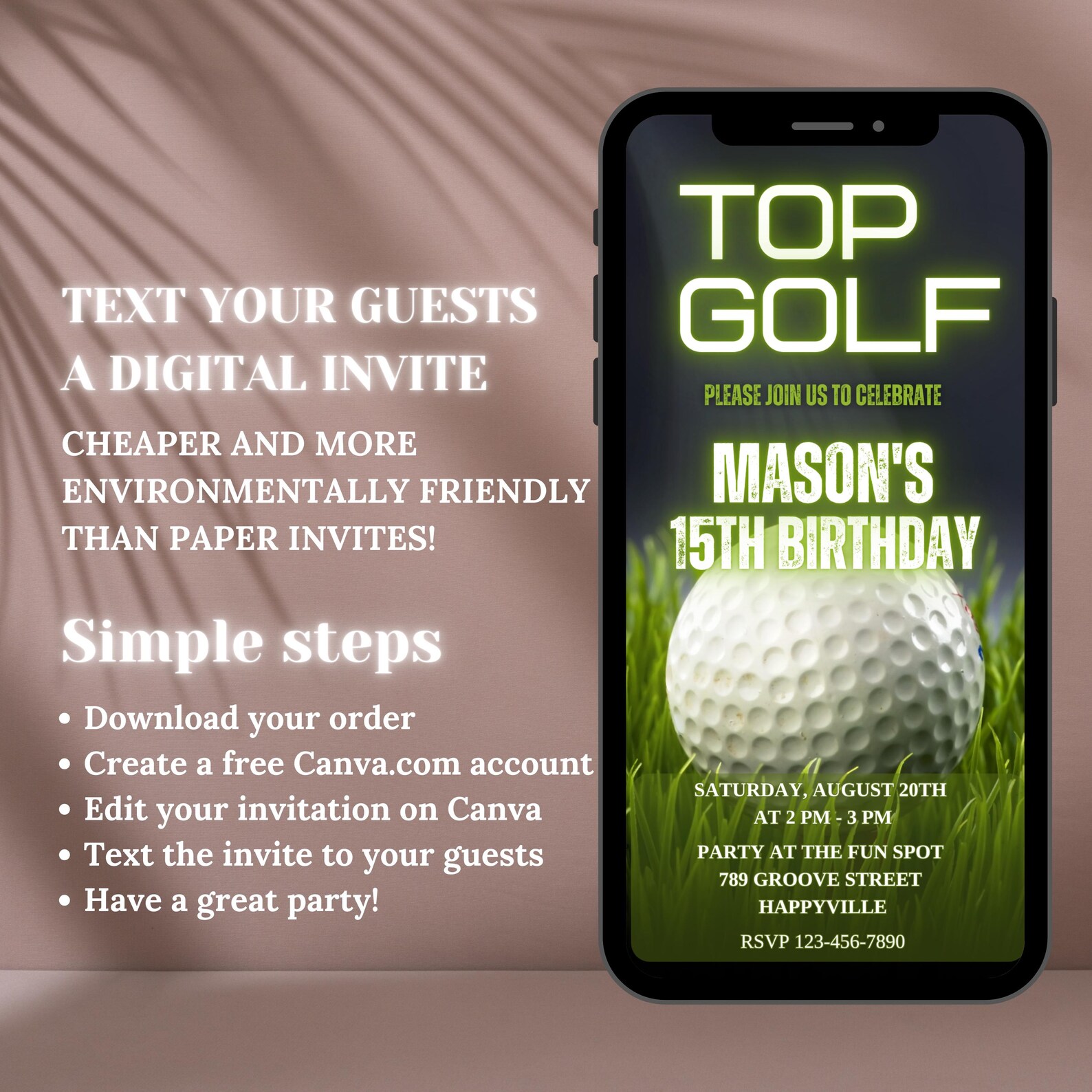 Golf Birthday Animated Video Invitation: Par-tee Flyer (digital ...