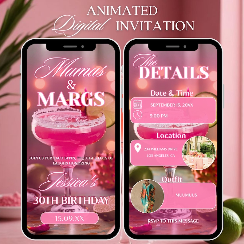 Muumuus & Margs Party Invitation: Girls Night in Canva Template ...