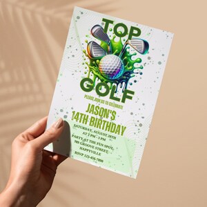Editable Top Golf Birthday Party Invite (digital) - Etsy