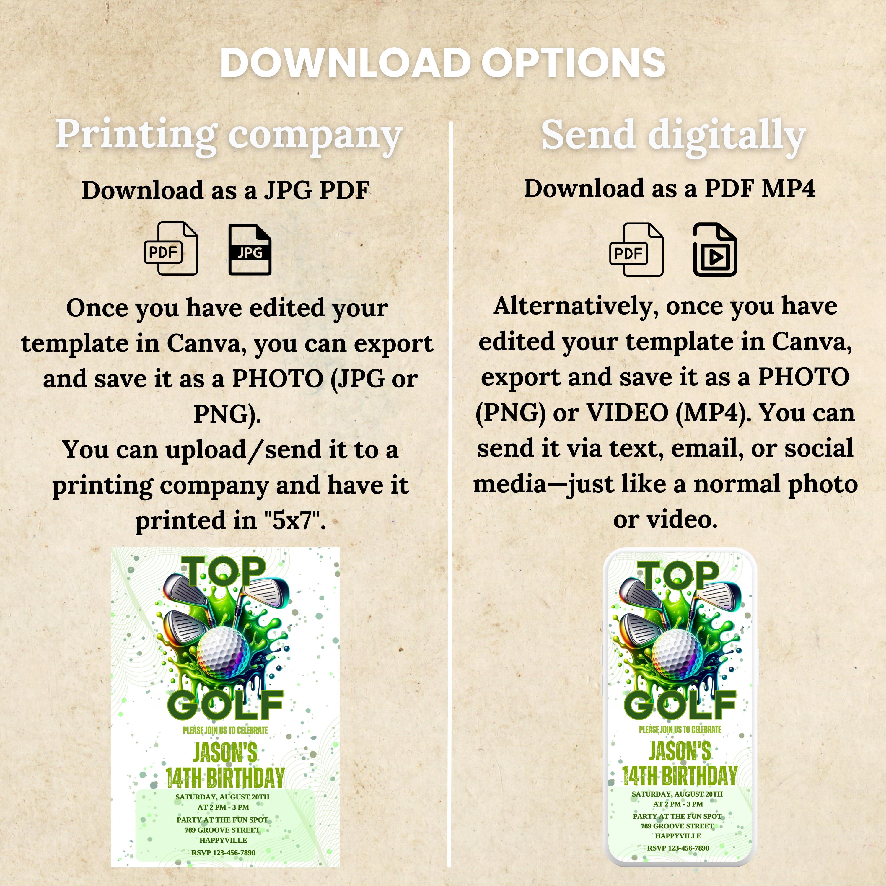 Editable Top Golf Birthday Party Invite (digital) - Etsy