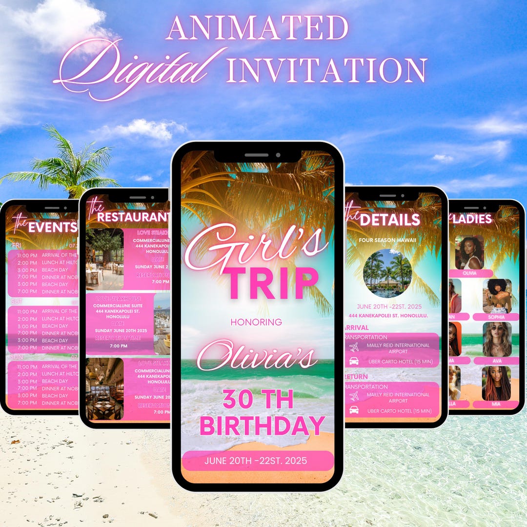 Girl's Trip Birthday Itinerary: Vacation Schedule (digital Download) - Etsy