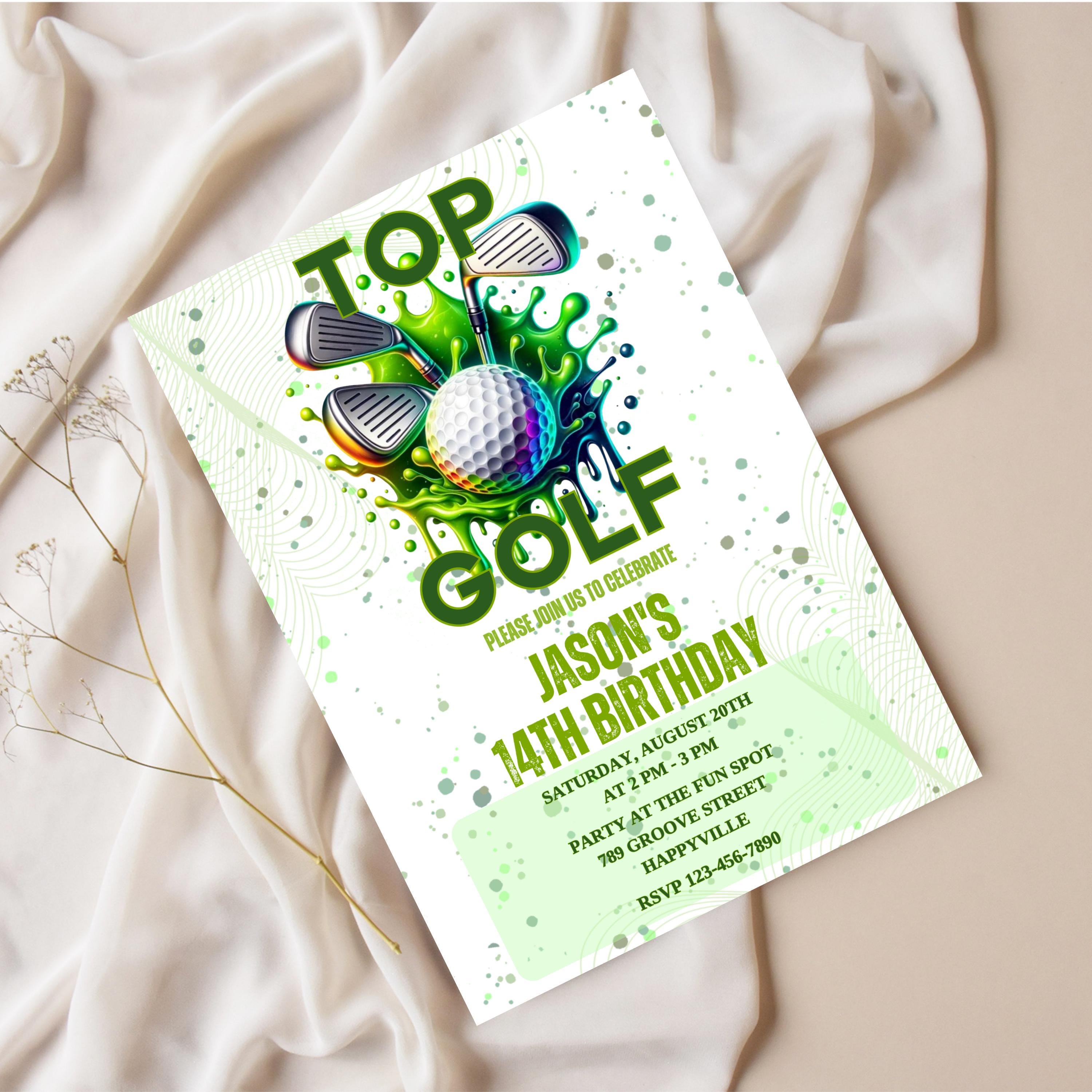 Editable Top Golf Birthday Party Invite (digital) - Etsy