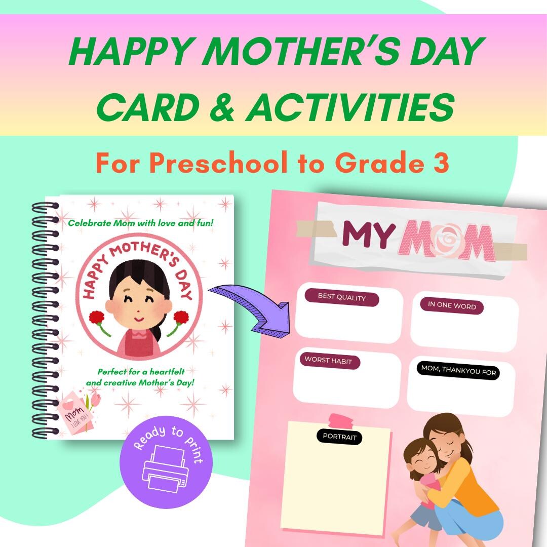 Mother's Day Printable Activity, Mother's Day Card, Letter Template ...