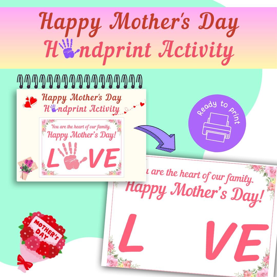 Mother’s Day Handprint Activity, Mother's Day Handprint Bundle ...