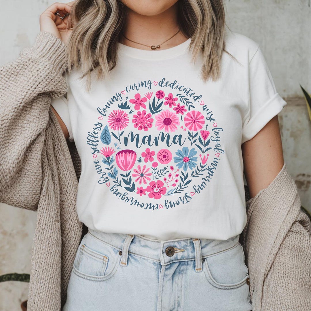 Boho Floral Mama Png, Mom Adjectives Png, She is Mom Png, Mama ...