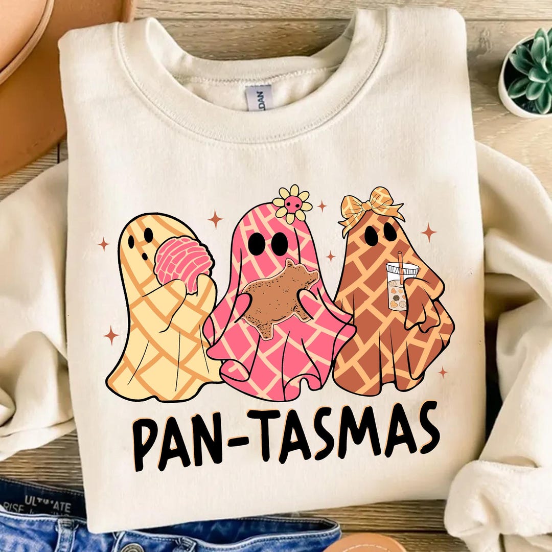 Pan-tasmas Ghost PNG, Cute Pan Dulce Conchas Sublimation Design ...